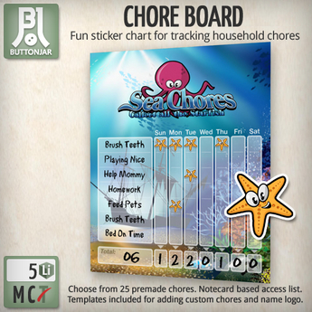 Second Life Marketplace - Chore Board (Sea Chores) - Buttonjar